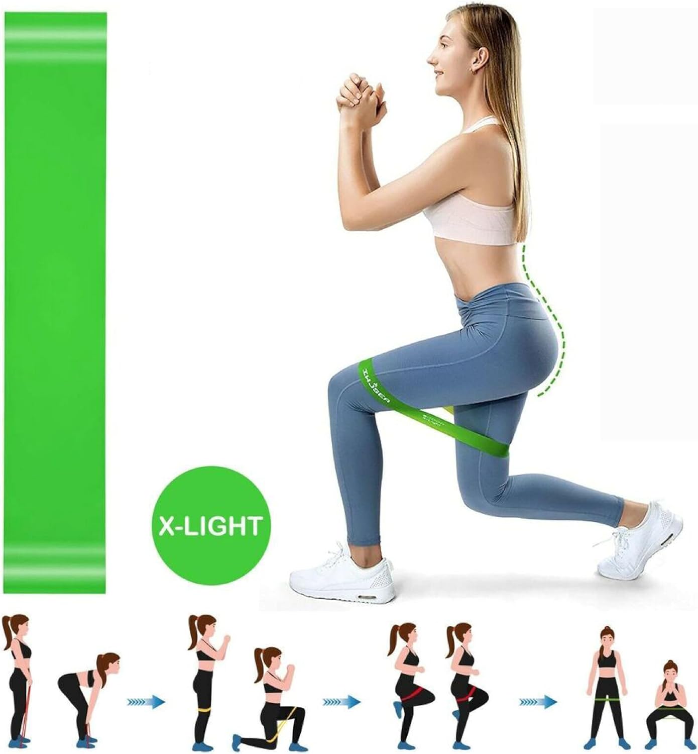 Skin-Friendly Resistance Fitness Exercise Loop Bands (Pack of 5 ...